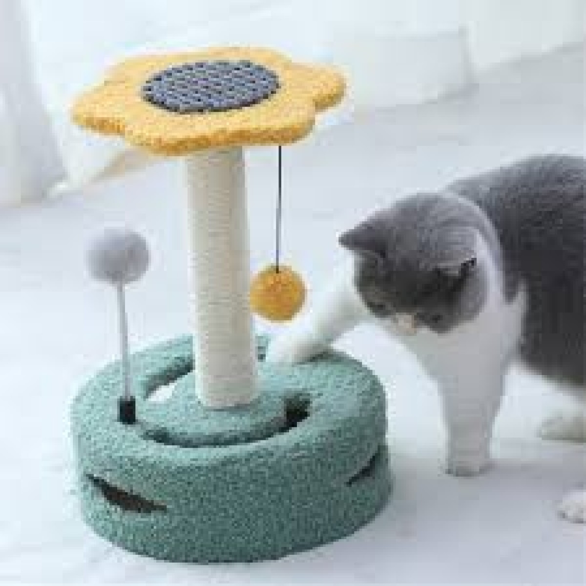 Golden Cat Cats Scratching Post Tower (Color Yellow) - 5500100100144 ...