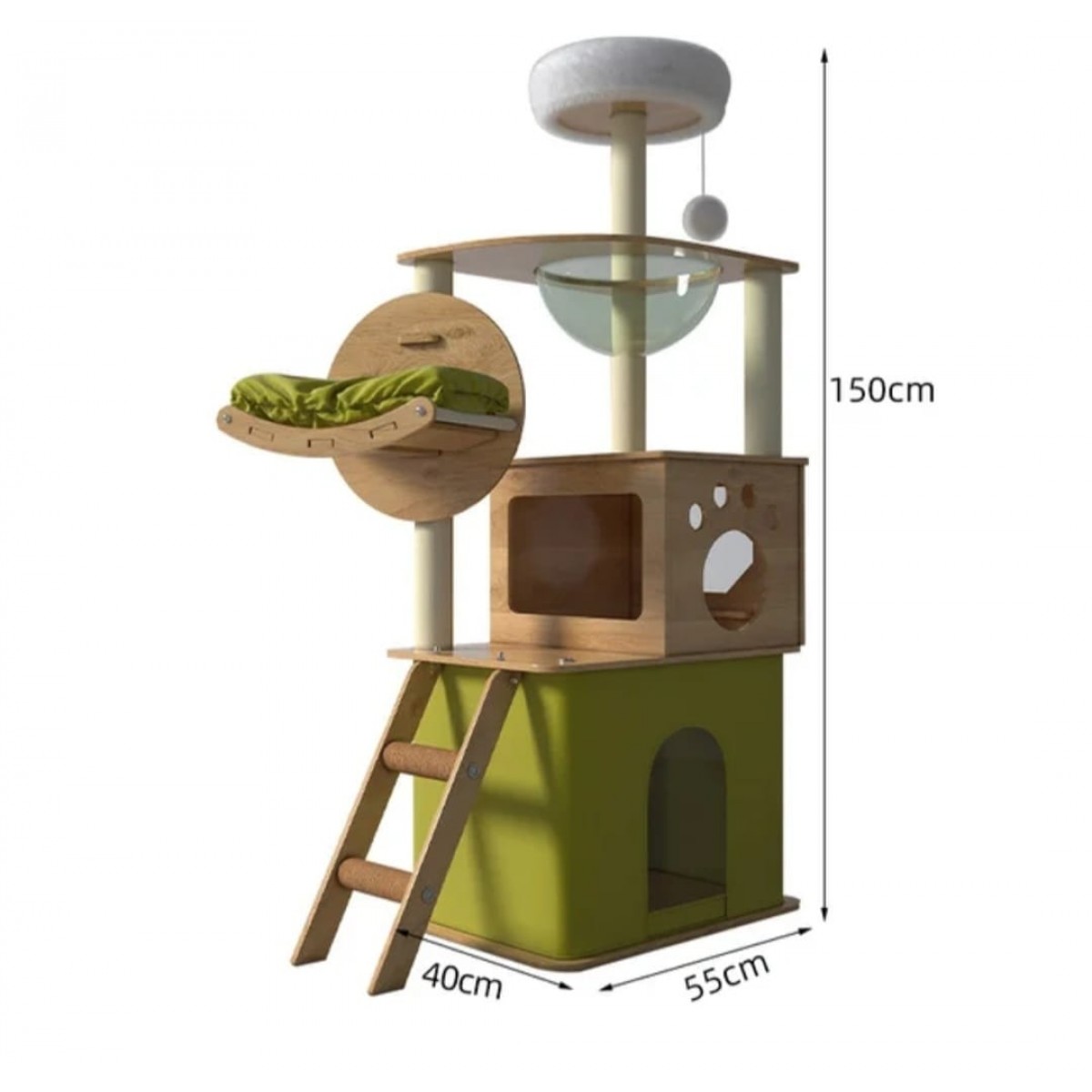 Cat tree-150cm Cat tower-Cat tree for indoor cats Transparent space ...