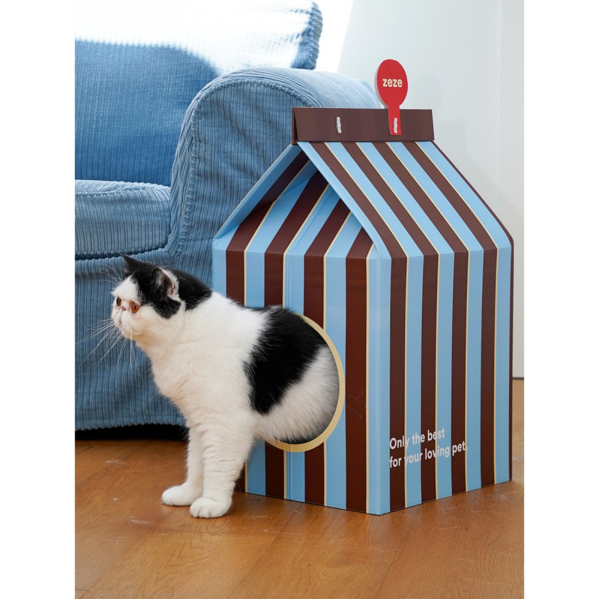 Milk Box Shape Cat Scratch Board Carton Cat House , SIze - 63cm x 31cm ...