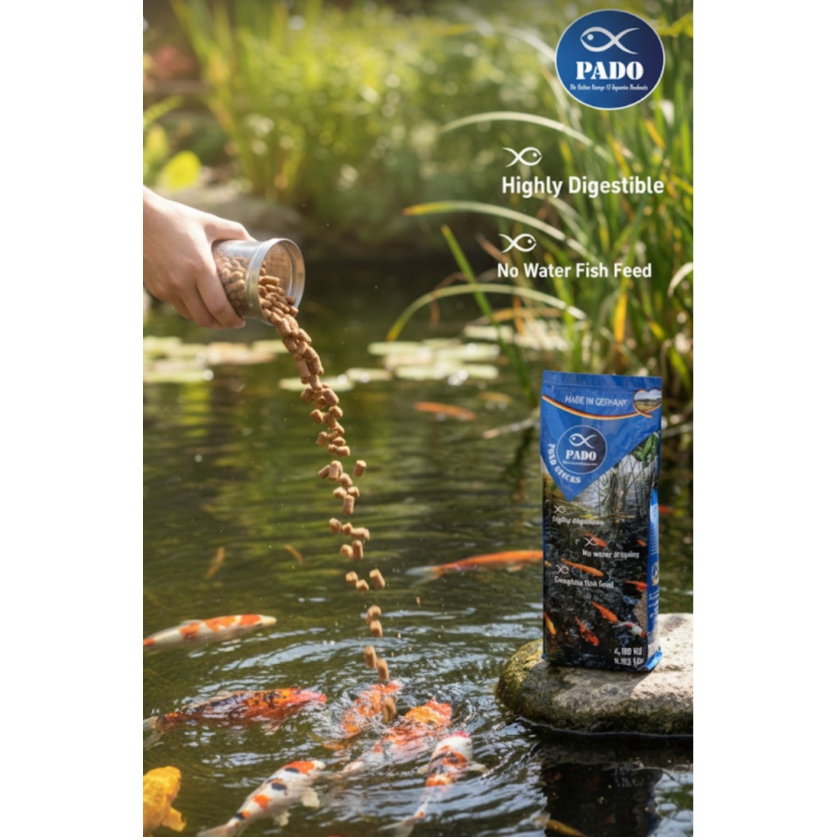 PADO Pond Sticks Floating Fish Food – Complete Feed for Koi & Pond Fish ...