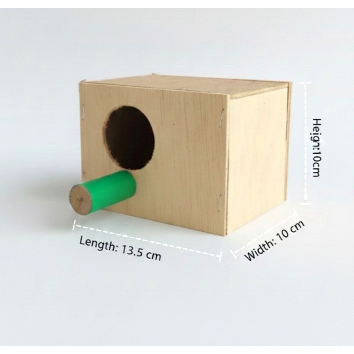 Wooden Bird Breeding Nest Box (Small) – Natural Wood Nesting House with ...