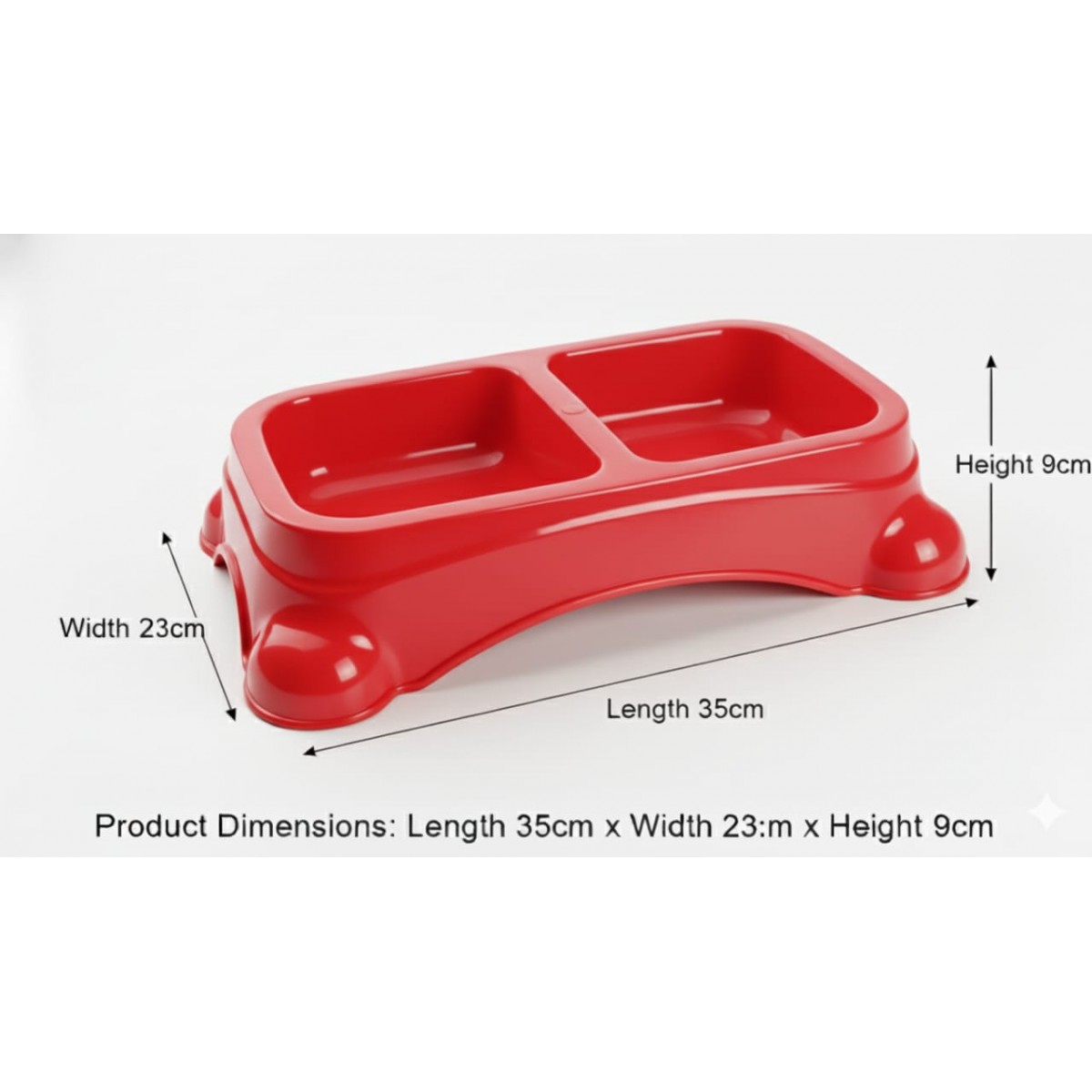 Large Double Pet Food & Water Bowl | Dual Feeding Station for Cats ...