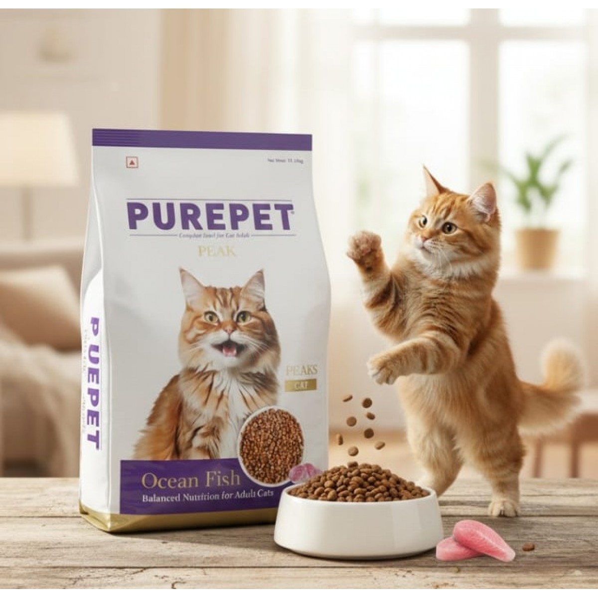 Purepet Peak Adult Dry Cat Food – Ocean Fish Flavor, 1.2kg | Complete ...